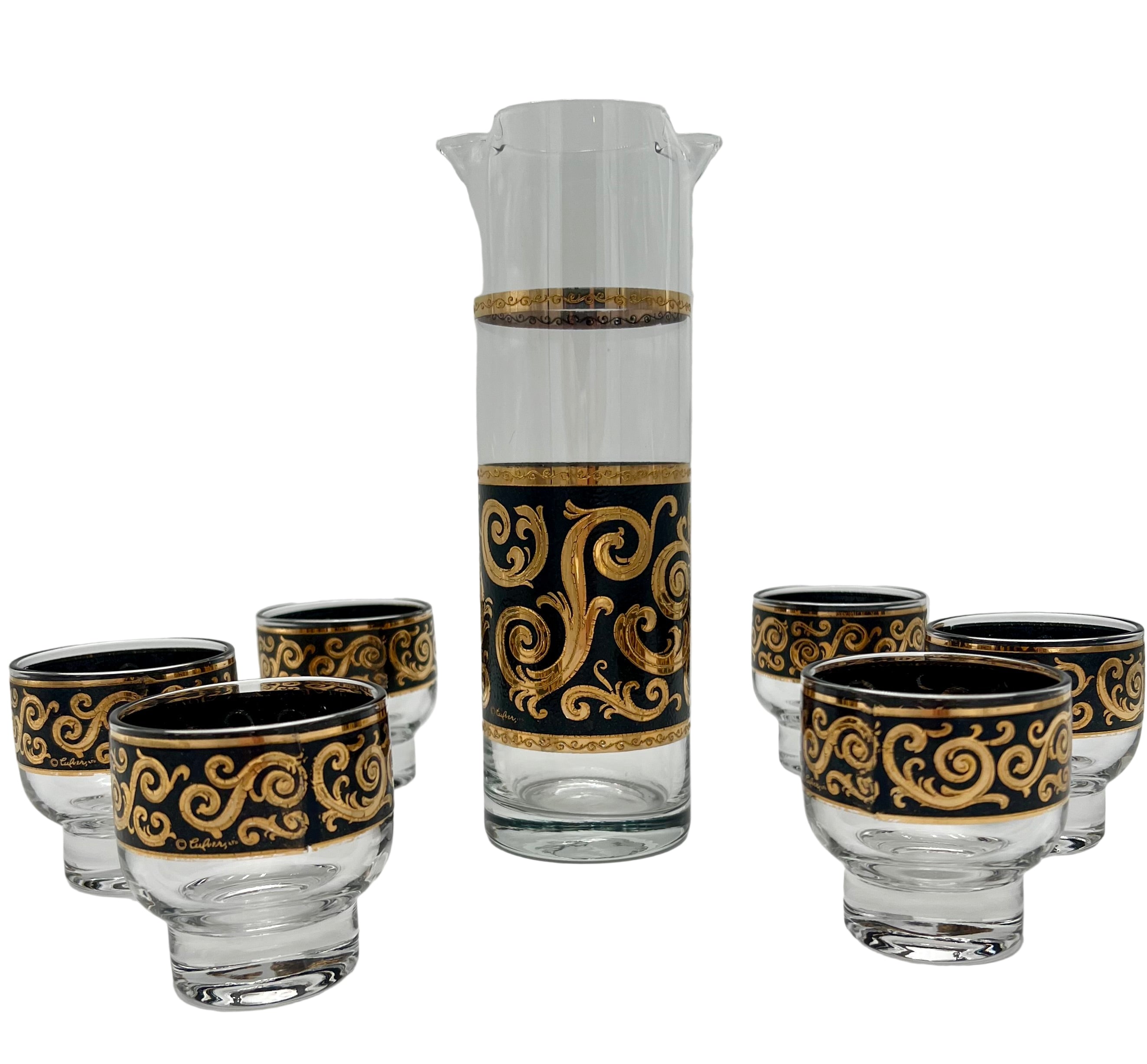 VERY RARE 1960s 22 K GOLD CULVER EBONY BAROQUE COCKTAIL SET – Eclectic ...